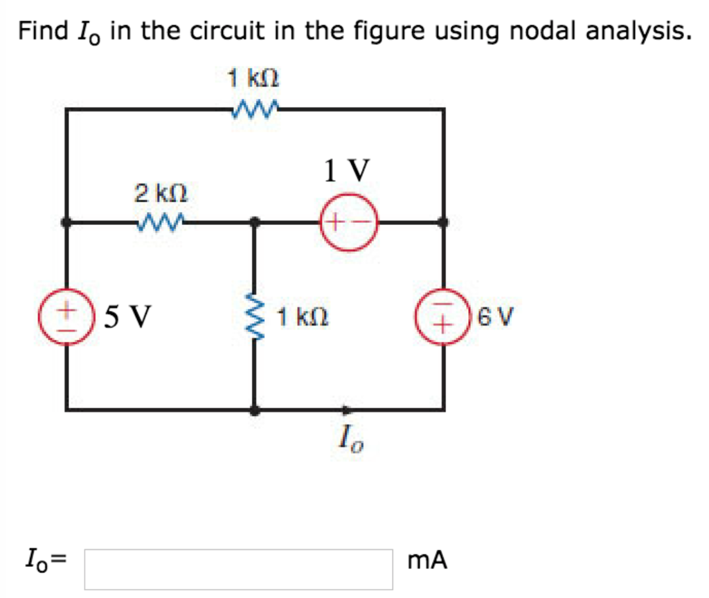Solved Find Io in the circuit in the figure using nodal | Chegg.com