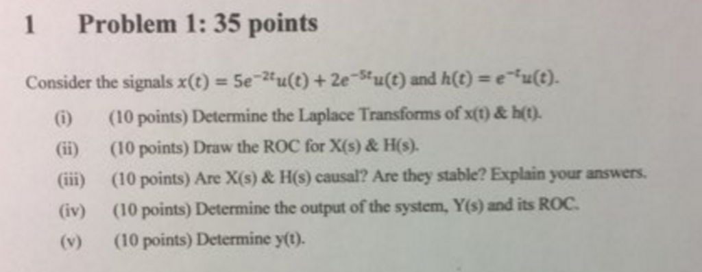 Solved Consider the signals x(t) = 5e^-2t u(t) + 2e^-5t u(t) | Chegg.com