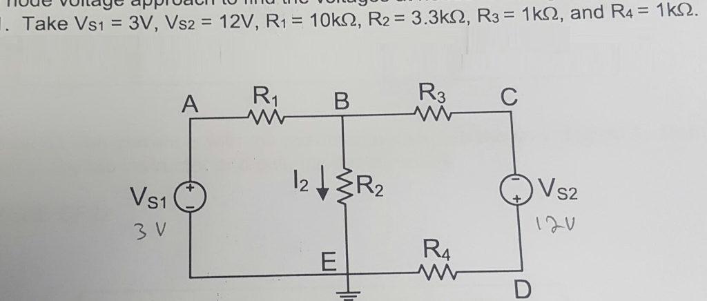 Solved Use node voltage approach to find voltages from A to | Chegg.com