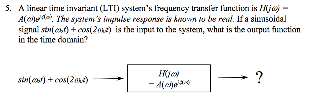 Solved A linear time invariant (LTI) system's frequency | Chegg.com