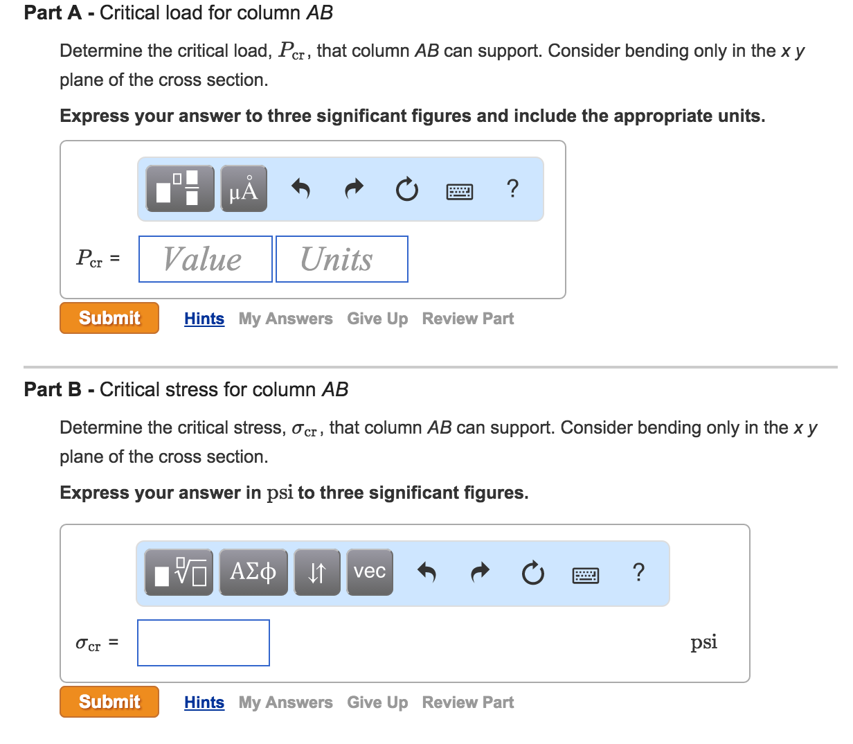 Solved As shown, beam BC is supported by columns AB andCD | Chegg.com