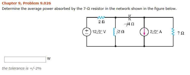 Solved Chapter 9, Problem 9.021 Calculate the average power | Chegg.com