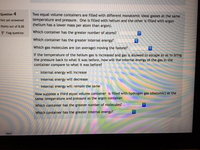 Solved Two equal volume containers are filled with different | Chegg.com