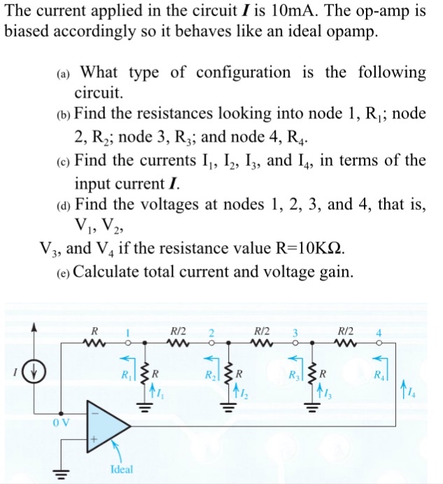 Solved The current applied in the circuit I is 10mA. The | Chegg.com