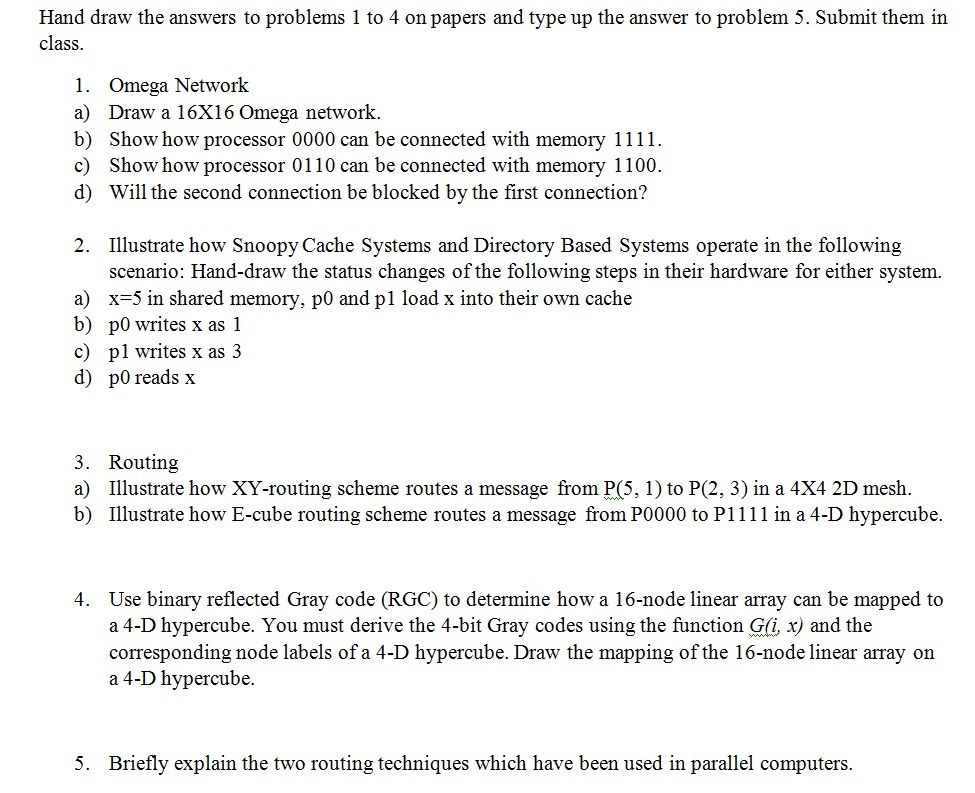 Hand draw the answers to problems 1 to 4 on papers | Chegg.com