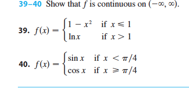 Solved Show that f is continuous on (- infinity, infinity). | Chegg.com