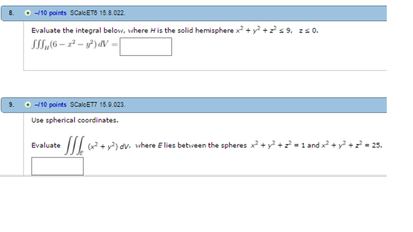 Solved Evaluate the integral below here H is the solid | Chegg.com