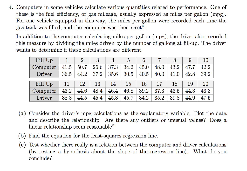 Solved 4. Computers in some vehicles calculate various | Chegg.com