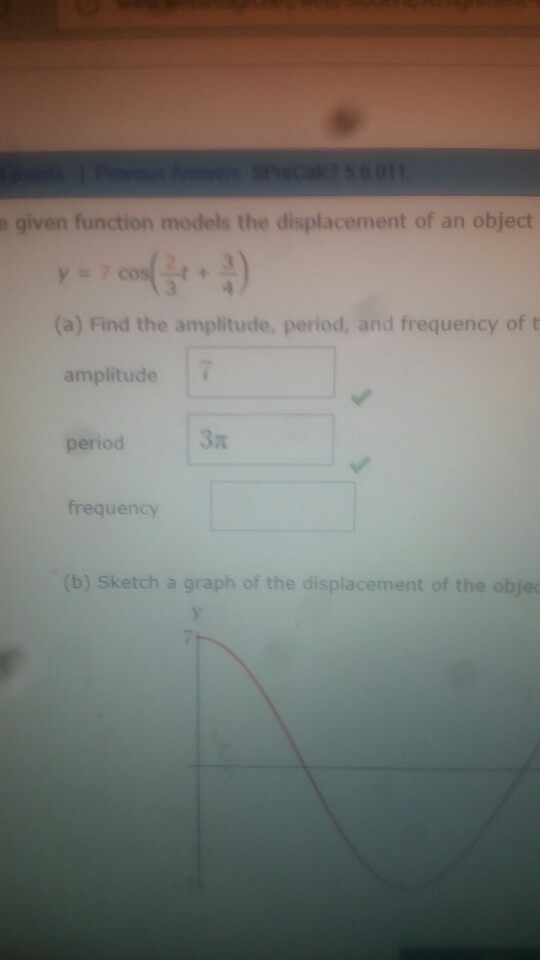 Solved e given function models the displacement of an object | Chegg.com