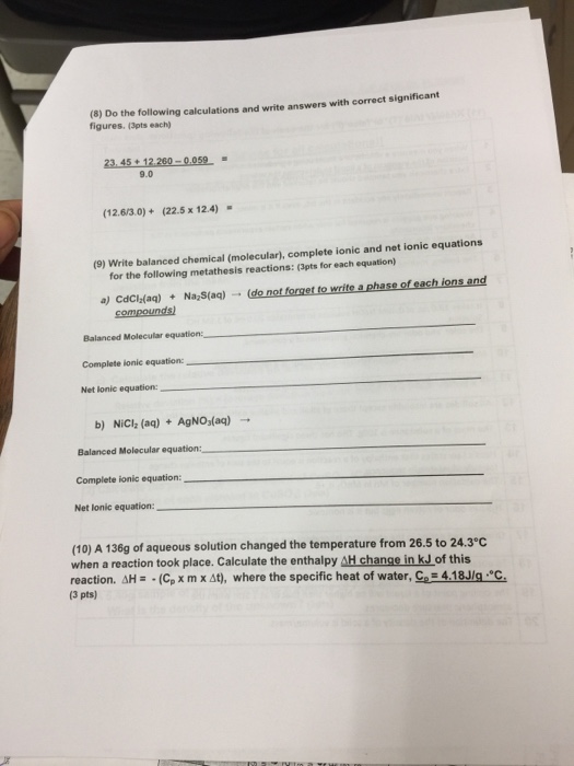 Solved Do the following calculations and write answers with | Chegg.com