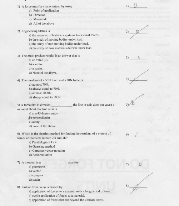 Solved A force must be characterized by using Point of | Chegg.com