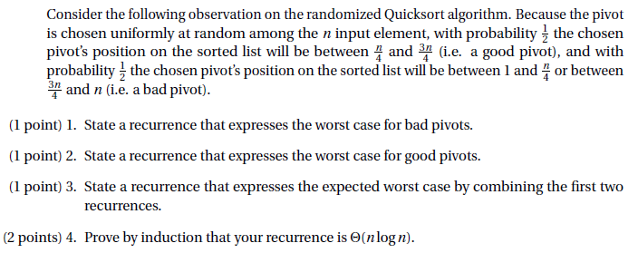 Consider the following observation on the randomized | Chegg.com