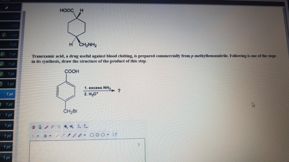 Solved HOOC H H CH2NH2 Tranexamic acid, a drug useful | Chegg.com