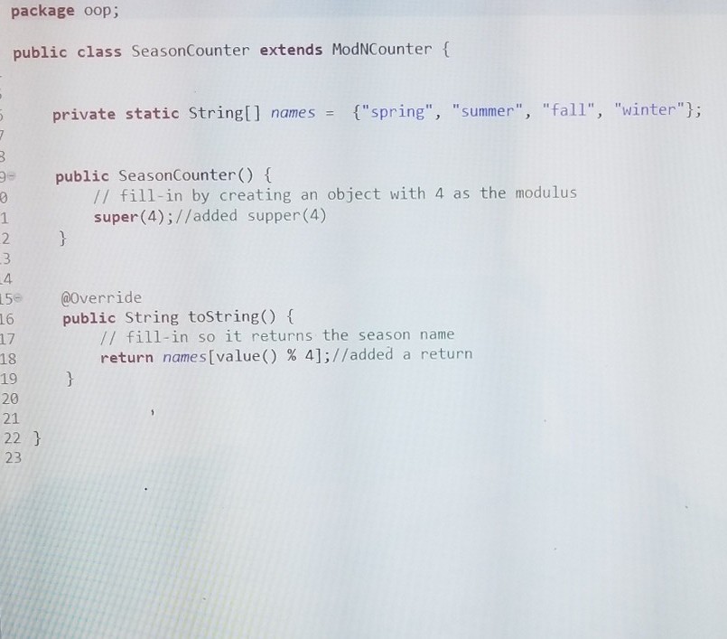 Solved 1) The Counter class doesu't have a constrictor. Why | Chegg.com