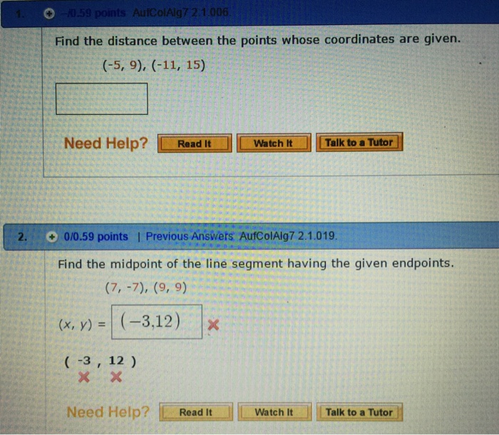 Solved Find the distance between the points whose | Chegg.com