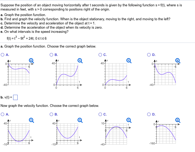 Solved Suppose The Position Of An Object Moving Horizontally