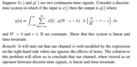 Solved Suppose h(.) and g(.) are two continuous-time | Chegg.com