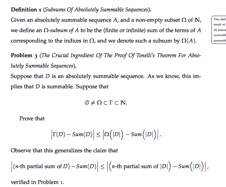 Solved Given An Absolutely Summable Sequence A And A