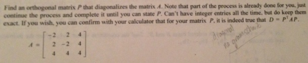 Solved Find an orthogonal matrix P that diagonalizes the | Chegg.com