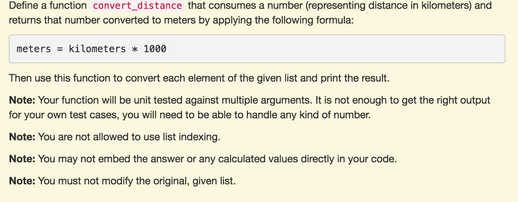 Solved Define a function convert_distance that consumes a | Chegg.com