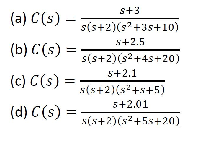 Solved For the following step response functions, determine | Chegg.com