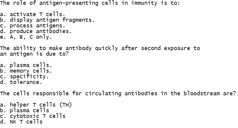 Solved The role of antigen-presenting cells in immunity is | Chegg.com
