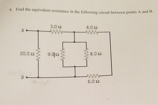 Solved 4. Find the equivalent resistance in the following | Chegg.com