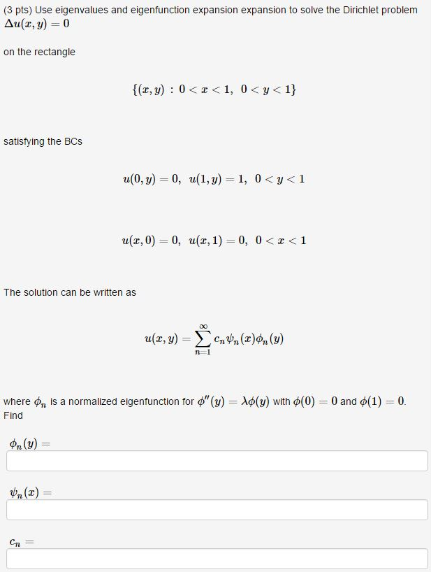 Use eigenvalues and eigenfunction expansion expansion | Chegg.com