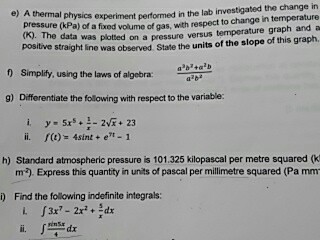 Solved A thermal physics experiment performed in the lab | Chegg.com