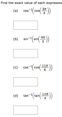Solved Find the exact value of each expression | Chegg.com