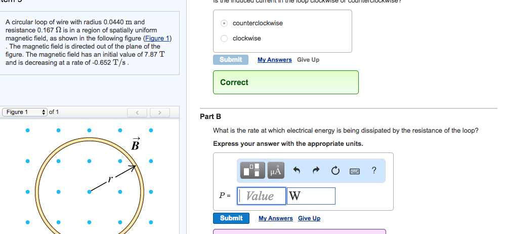 Solved A circular loop of wire with radius 0.0440 m and | Chegg.com