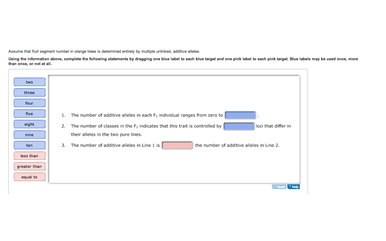 Solved Two pure-breeding lines of orange trees differ in the | Chegg.com
