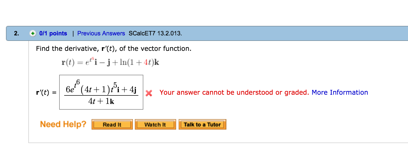 Solved Find The Derivative R T Of The Vector Function R