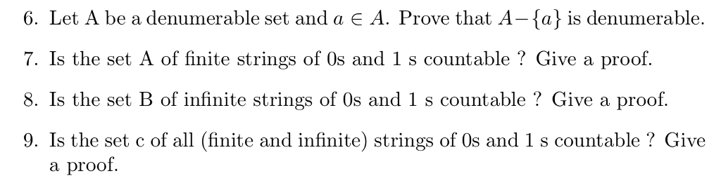 Solved 6 Let A Be A Denumerable Set And A € A Prove That
