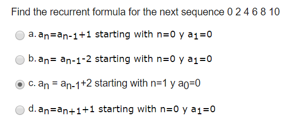Solved Find the recurrent formula for the next sequence 0 2 | Chegg.com