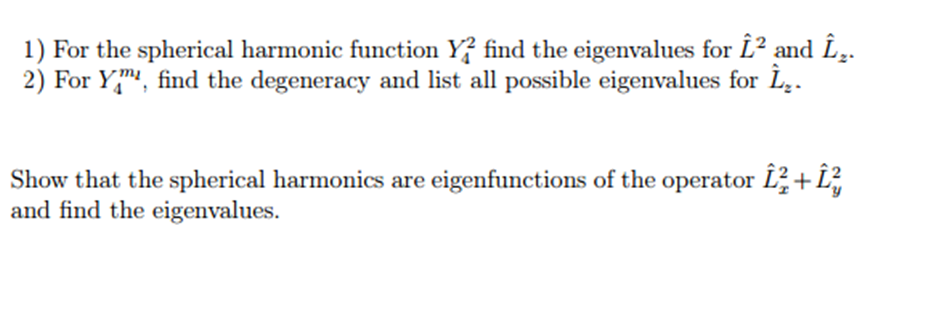 Solved For the spherical harmonic function Y? find the | Chegg.com