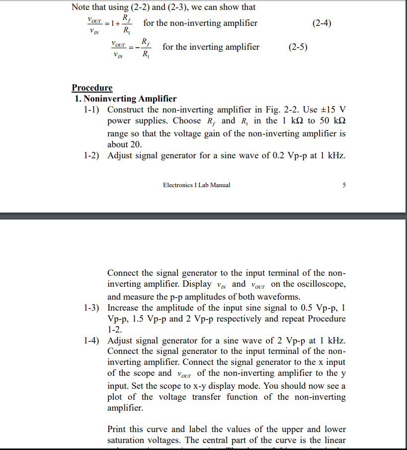 Solved EXPERIMENT 2 Noninverting and Inverting Amplifiers | Chegg.com Solved EXPERIMENT 2 Noninverting and Inverting Amplifiers | Chegg.com