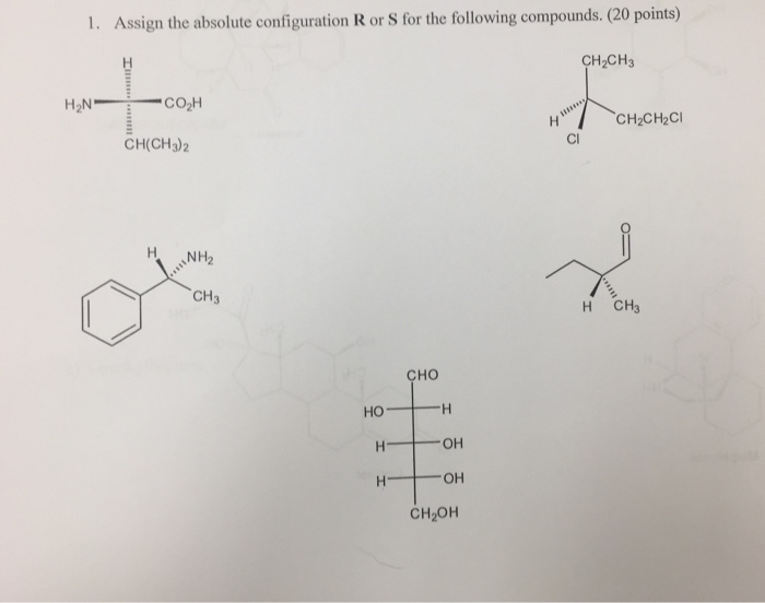 Solved Assign the absolute configuration R or S for the | Chegg.com