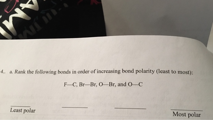 Solved Rank the following bonds in order of increasing bond | Chegg.com