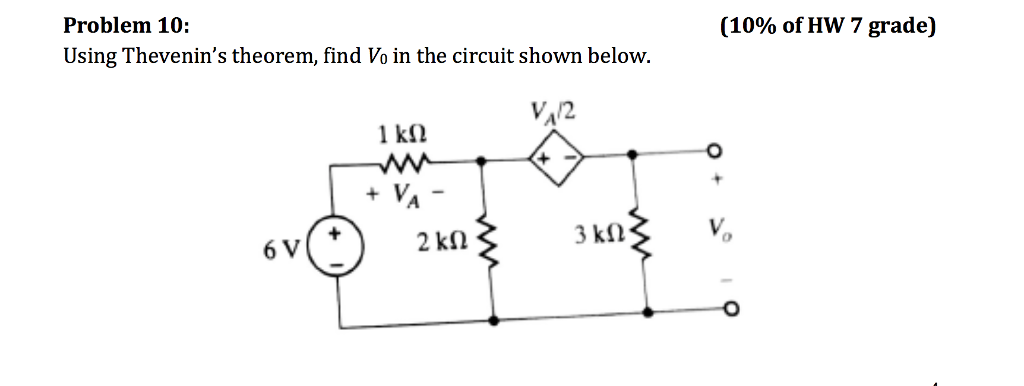 Solved Using Thevenin's theorem, find V_0 in the circuit | Chegg.com