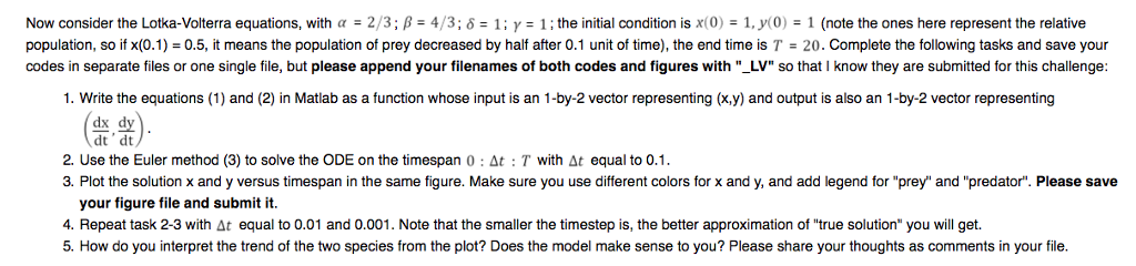 Challenge 2: ODEs and how to solve them numerically | Chegg.com