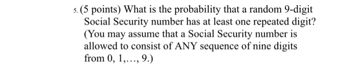Solved (5 points) What is the probability that a random | Chegg.com