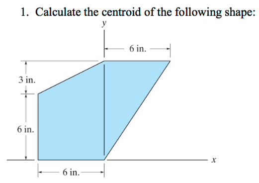 Solved Calculate the centroid of the following shape: | Chegg.com