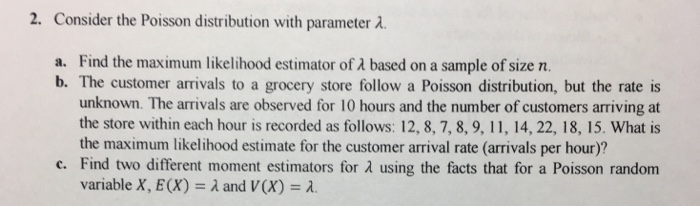 Solved Consider the Poisson distribution with parameter | Chegg.com