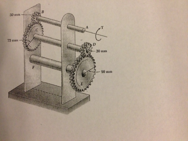 Solved In the gear train shown, the three solid shafts have | Chegg.com