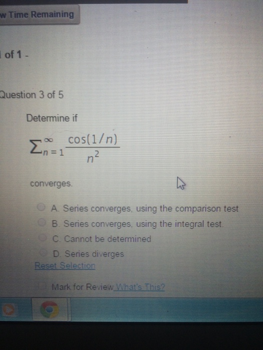 Solved Determine if sigma n=1 to infinity cos(1/n)/n^2 | Chegg.com