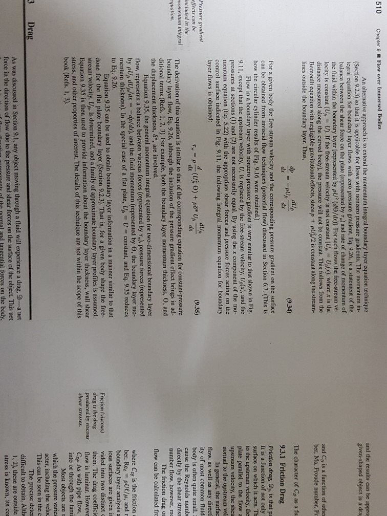 Solved 510 Chapter 9 Flow over Immersed Bodies and the | Chegg.com