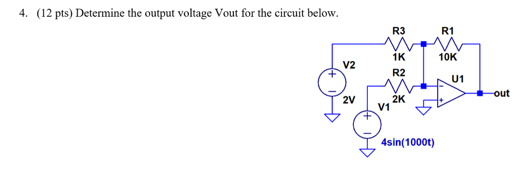 Solved Determine the output voltage Vout for the circuit | Chegg.com