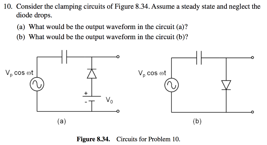 Solved Consider the clamping circuits of Figure 8.34. Assume | Chegg.com