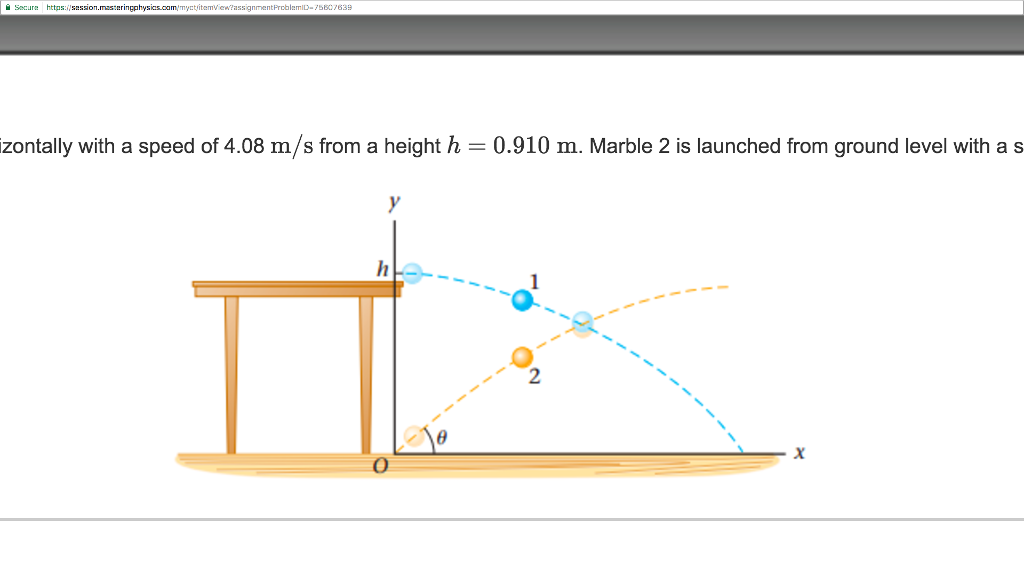 Solved Two marbles are launched at t=0 in the experiment | Chegg.com